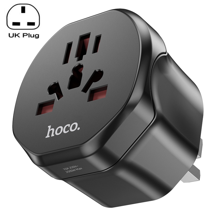 hoco AC6 Travel Power Universal Adapter Plug (ปลั๊กสหราชอาณาจักร)