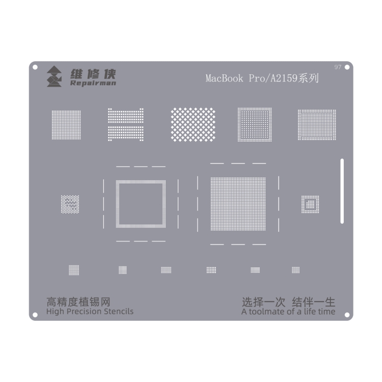 Para MacBook Pro A2159 Repairman Plantillas de alta precisión CPU BGA iC Reballing Planting Tin ...