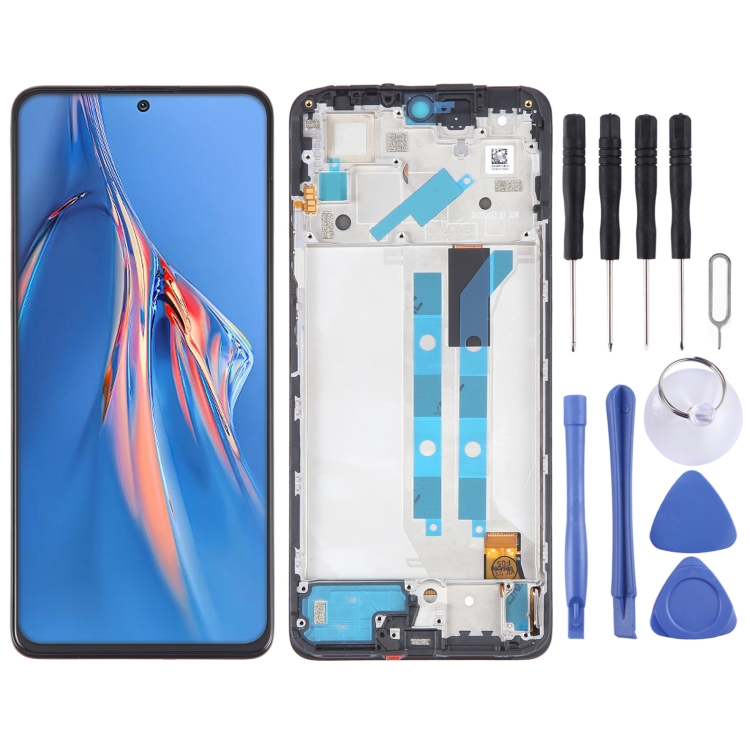Xiaomi Redmi Note 11E Pro 5G 디지타이저 용 OLED 소재 LCD 화면 프레임이있는 전체 어셈블리