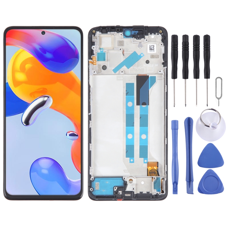 Xiaomi Redmi Note 11 Pro 5G 디지타이저 용 OLED 소재 LCD 화면 프레임이있는 전체 어셈블리
