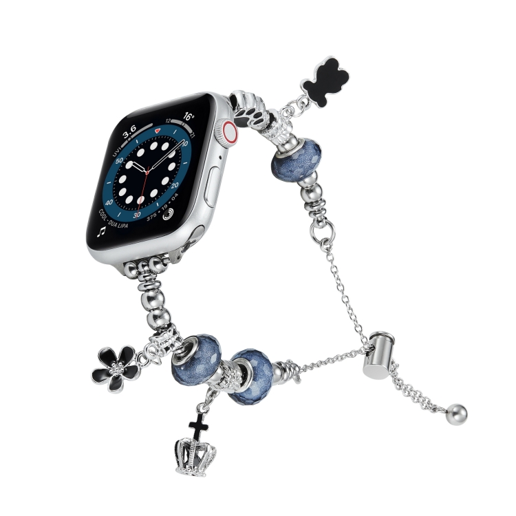 Металлический ремешок для часов из бисера для Apple Watch SE 40 мм ...