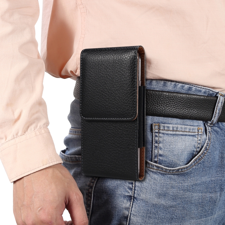 For 6.7-6.9 inch Phone Litchi Texture Iron Clip Back Buckle Waist ...