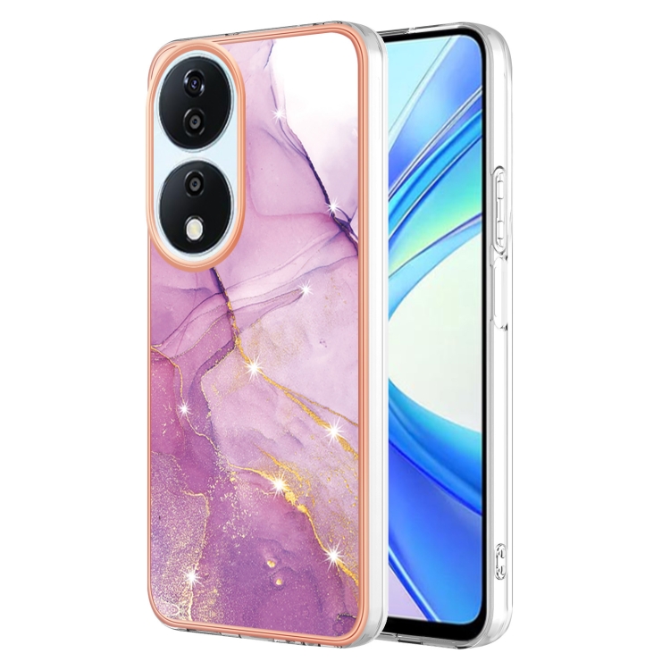 For Honor X7b 4G / X7b 5G Electroplating Marble Dual-side IMD Phone ...