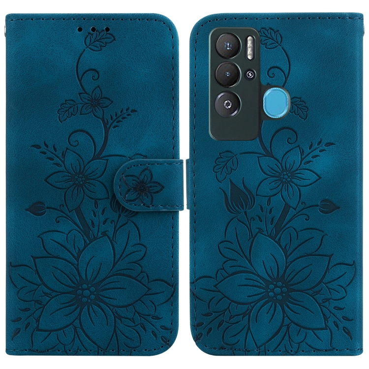 สำหรับ Tecno Pova Neo / LE6 Lily ซองหนังนูน (สีน้ำเงินเข้ม)