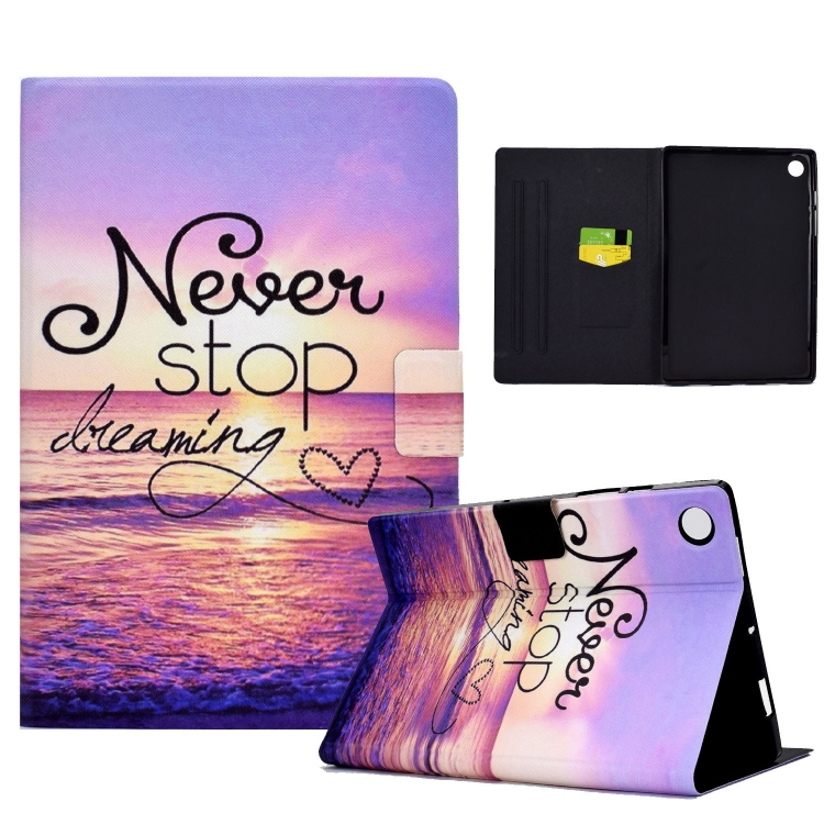 สำหรับ Samsung Galaxy Tab A9 เคสแท็บเล็ตหนังสมาร์ทรูปวาดสี น้ำทะเล
