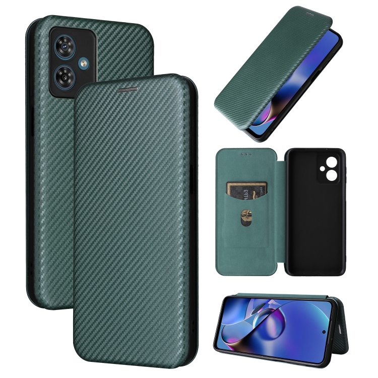 Para Motorola Moto G54 5G Funda de cuero con tapa con textura de fibra ...