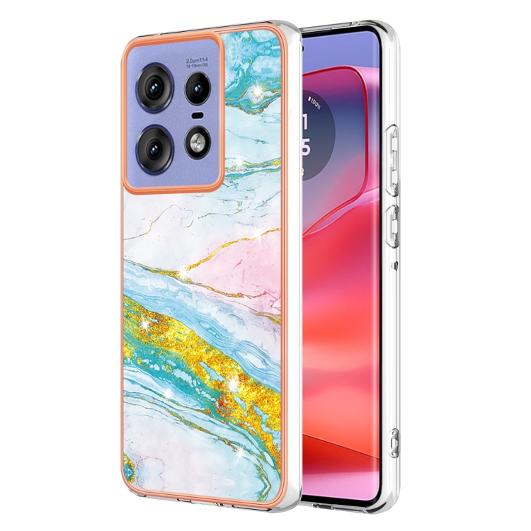 For Motorola Edge 50 Pro Electroplating Marble Dual-side IMD Phone Case ...