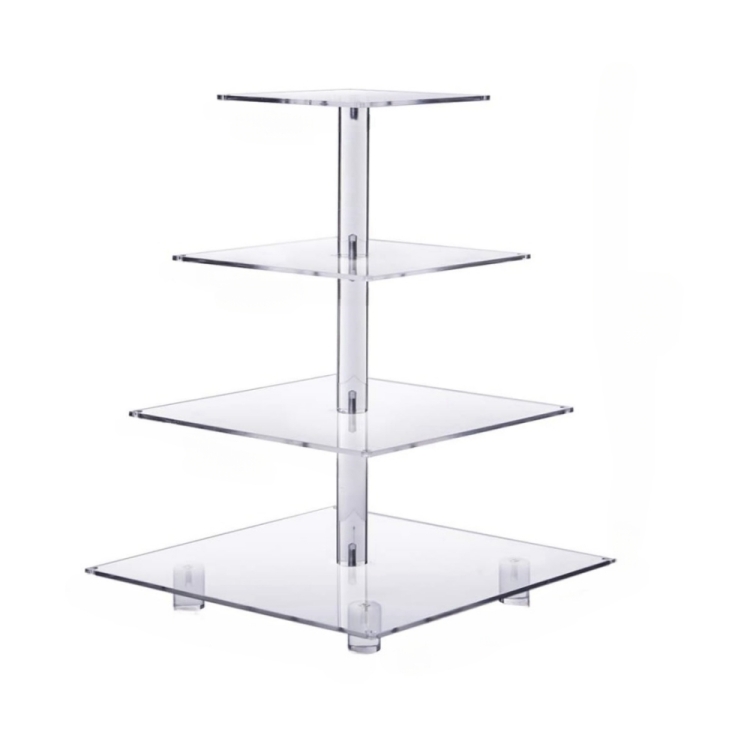 YX065 4 Tier Acrylic Square Cupcake Stand