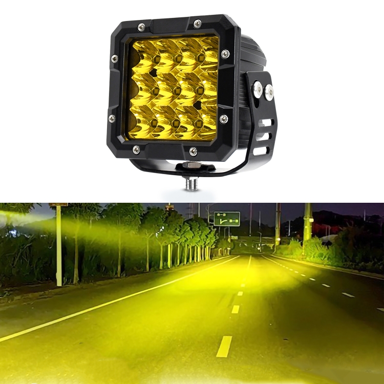 E15 35W / 4000LM / 6000K / DC 9-30V Car 5 inch Square Work Light(Yellow ...