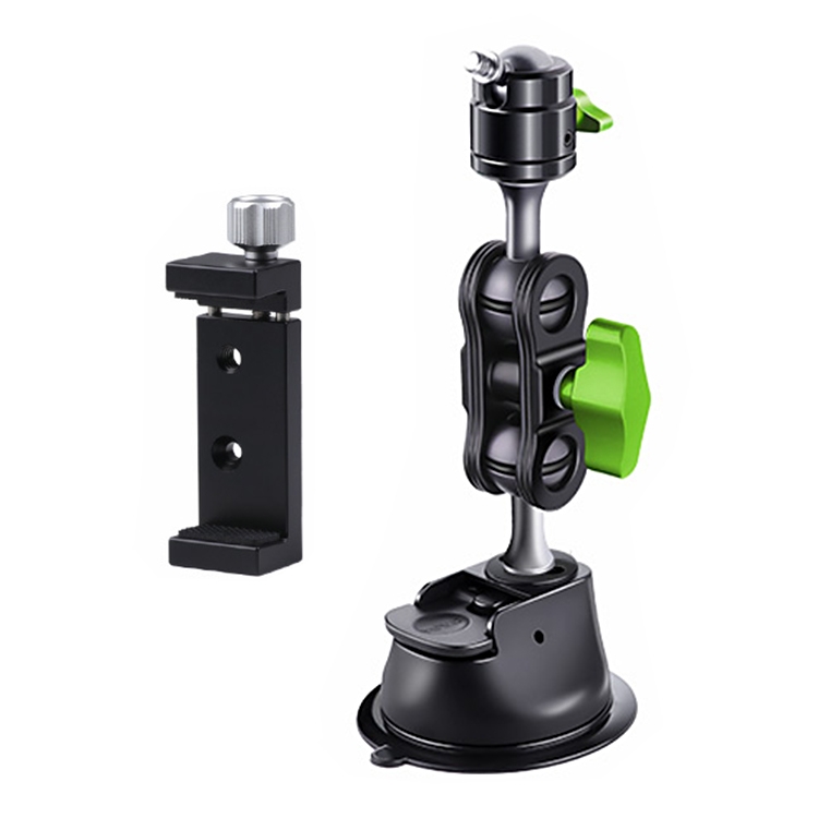 Single Suction Cup Pea Clamp Arm Holder 23cm with Metal Phone Clamp