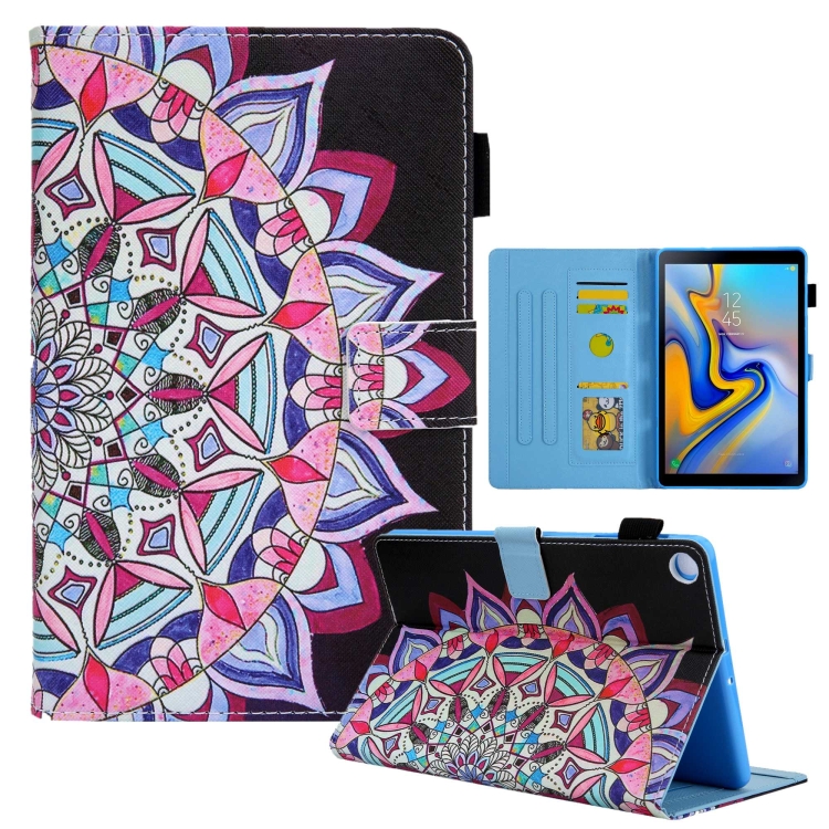 สำหรับ Samsung Galaxy Tab A9 เคสแท็บเล็ตหนังวาดรูปสี ดอกไม้ประจำชาติ
