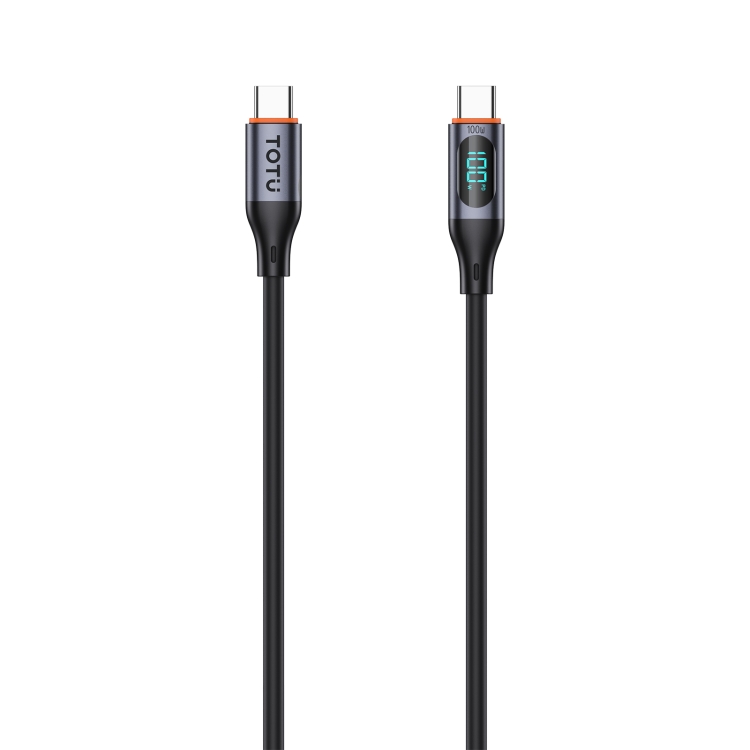 TOTU CB-7-CC 100W USB-C / Type-C - Type-C 디지털 디스플레이 고속 충전 실리콘 케이블, 길이: 1m(검은색)
