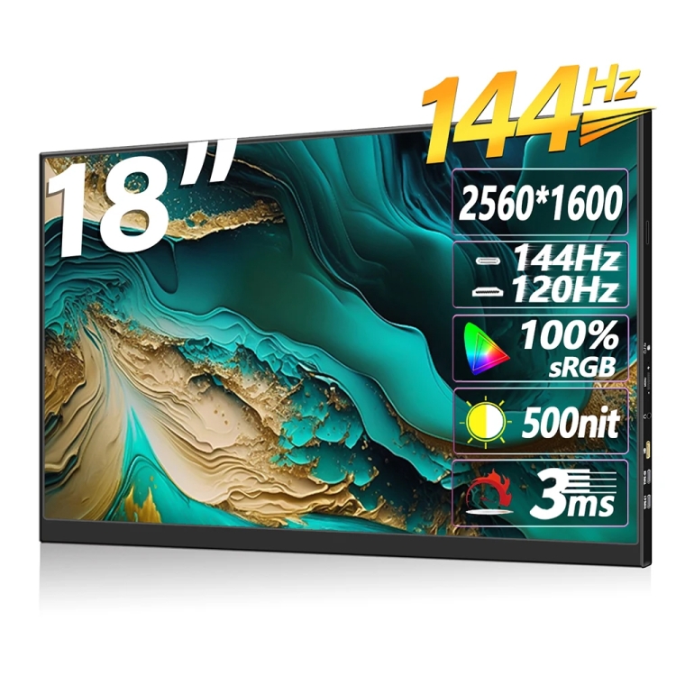 18 inch HDR 2560x1600P IPS Screen Portable Monitor(US Plug)