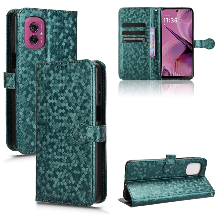 Funda de cuero con textura de puntos en forma de panal para Motorola ...