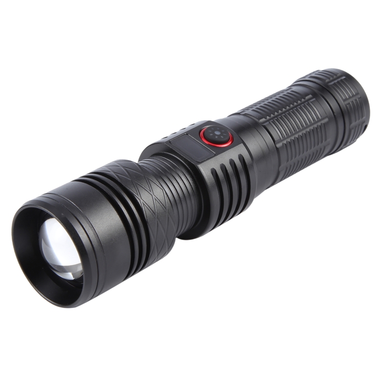 816 20W Spotlight 2000LM Telescopic Zoom LED Flashlight(Black)
