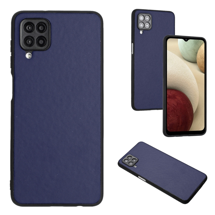 สำหรับ Samsung Galaxy A12 R20 หนังรูปแบบโทรศัพท์เคสเดียว (สีน้ำเงิน)