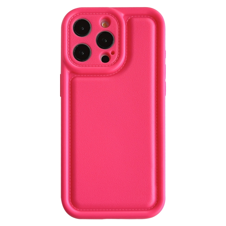 สำหรับ iPhone 12 Pro Frosted Leather Texture เคสโทรศัพท์ TPU (สีแดงกุหลาบ)