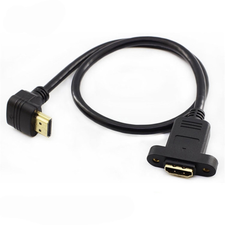 Cable de extensión macho a hembra HDTV con codo inverso con orificios ...