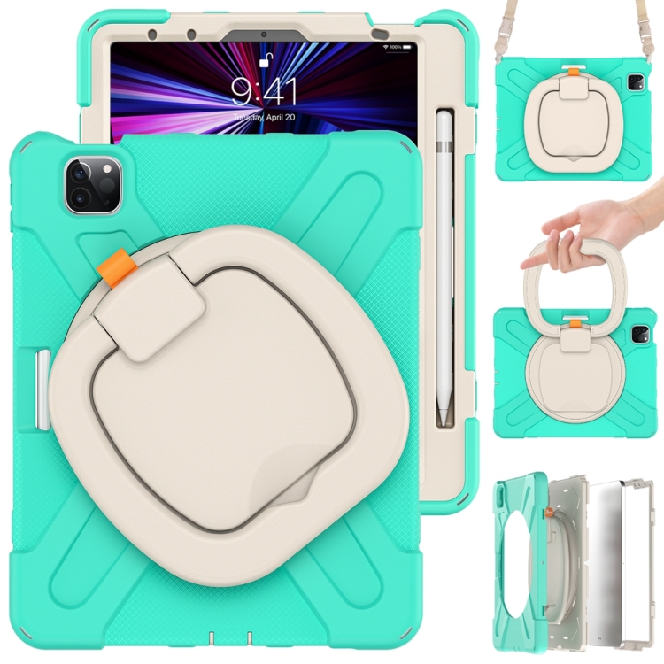 For iPad Pro 11 2024 Silicone Hybrid PC Tablet Case with Holder ...