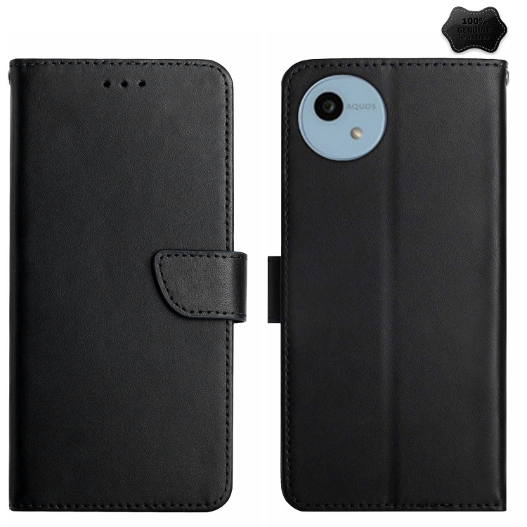 For Sharp Aquos Wish 4 Genuine Leather Fingerprint-proof Flip Phone ...