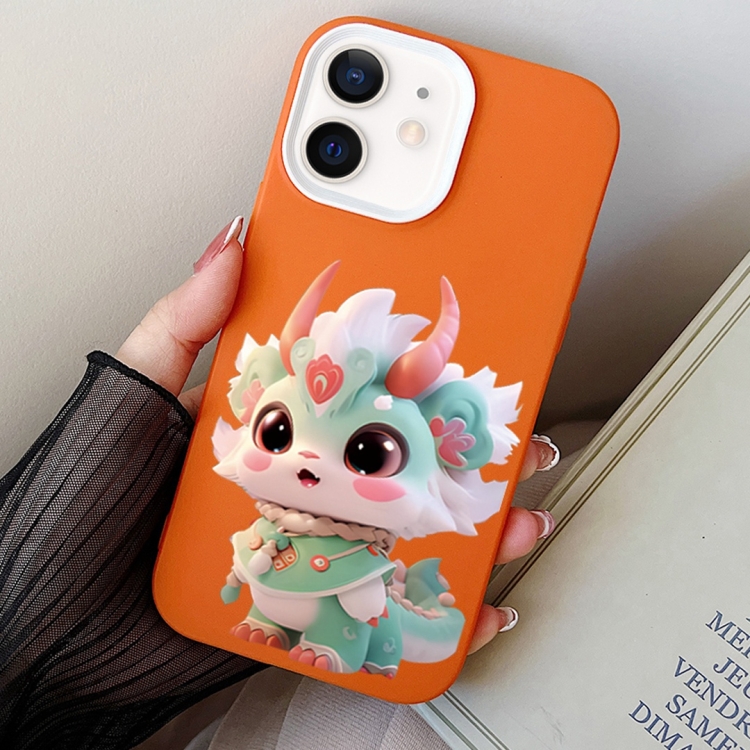 สำหรับ iPhone 12 mini Loong Baby PC เคสโทรศัพท์ TPU ไฮบริด (สีส้ม)