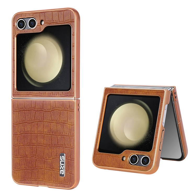 Para Samsung Galaxy Z Flip6 AZNS Estrutura galvanizada Textura de crocodilo Capa de telefone com ...