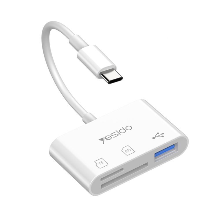 Yesido GS16 Type-C 转USB 3.0 / TF / SD卡 OTG转换器（白色）