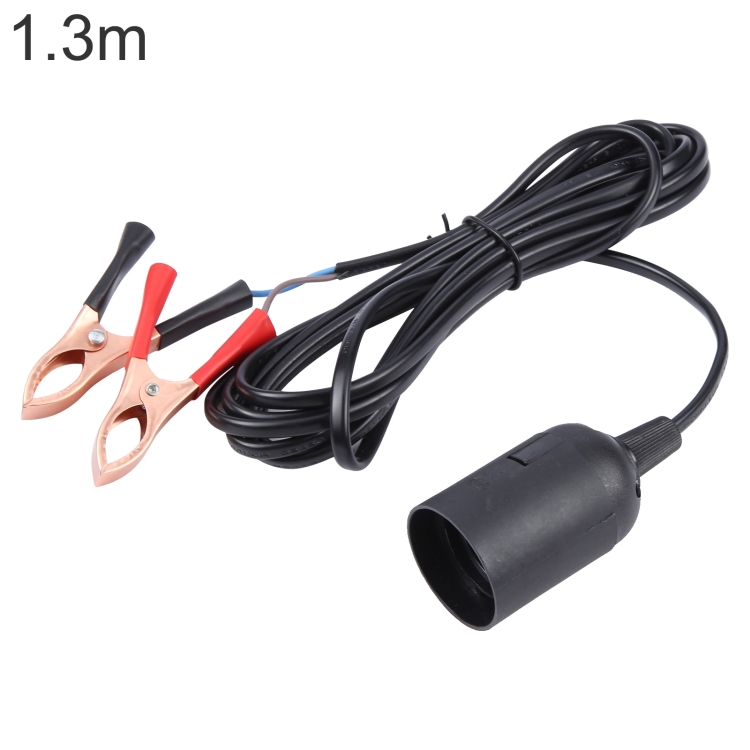 E27 Car Battery Charging Crocodile Clip to Headlight Connection Cable ...