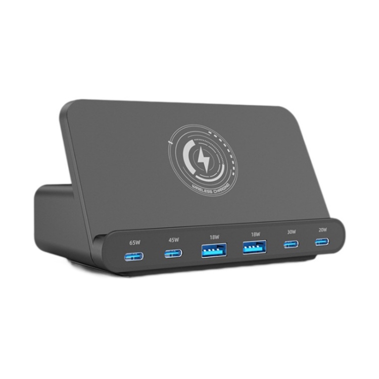 160W 4 x Type-C + 2 x USB Multi Ports Charger Support QI Wireless ...