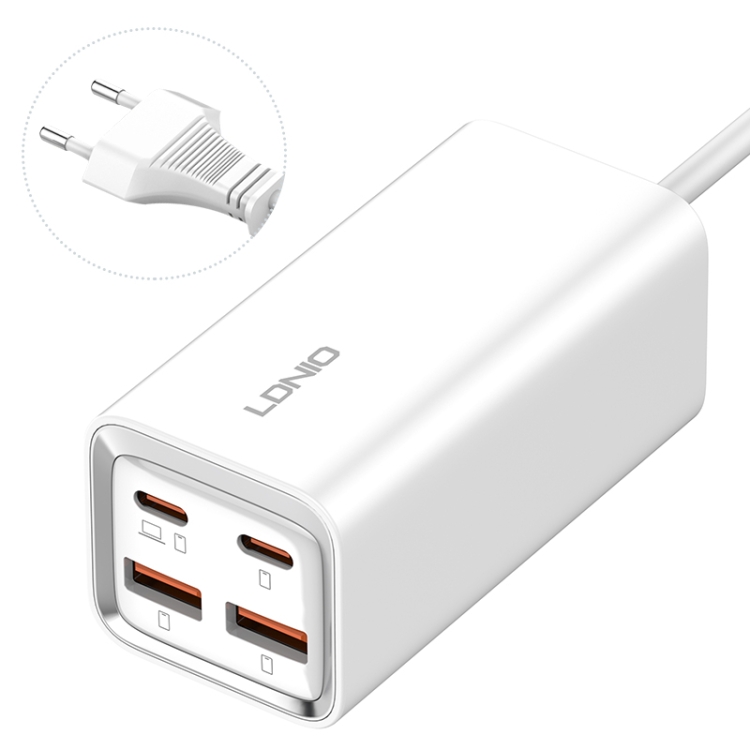 Cargador rápido USB-C/Tipo-C + USB LDNIO A4610C PD65W, Longitud del ...