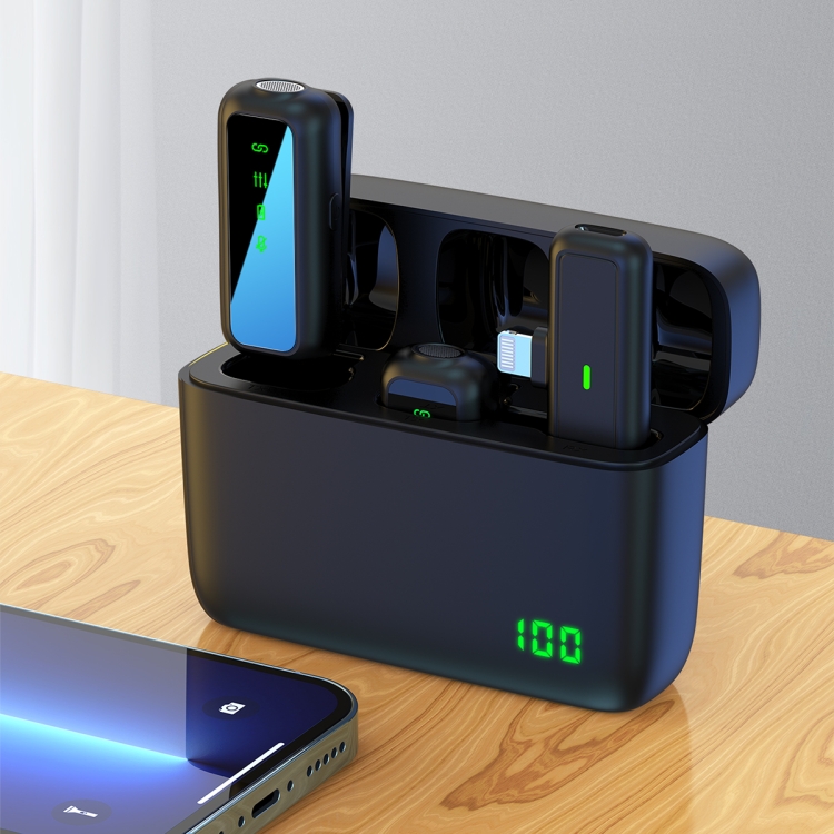 SX6 1 TX + 2 RX Lavalier Wireless Microphone with Digital Display ...