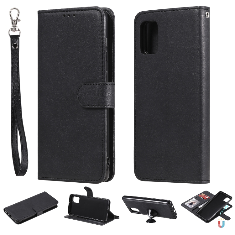 For Samsung Galaxy A31 2 in 1 Solid Color Detachable PU Leather Case ...