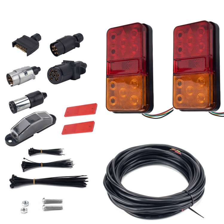 Juego de luces traseras de 10 LED de tira larga tipo E para remolque ...