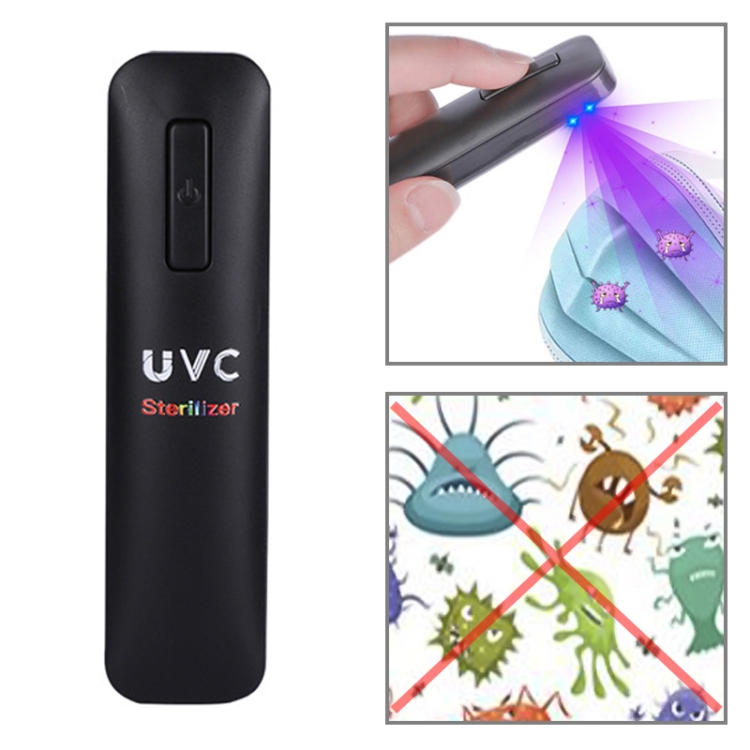 Alphabet UVC Handheld Portable Ultraviolet Disinfection Lamp(Black)