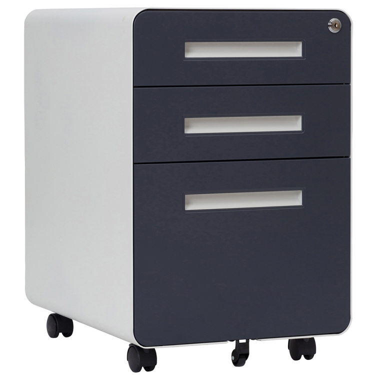 [US Warehouse] 3-Drawer Mobile File Cabinet Wheel Anti-tilt Mechanism ...