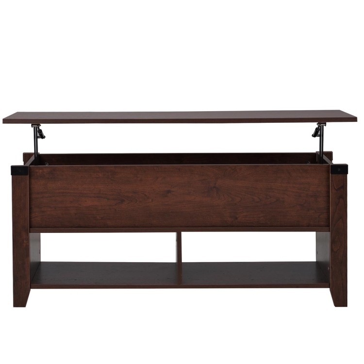 [US Warehouse] Multipurpose Coffee Table Open Shelf Storage Lifting ...
