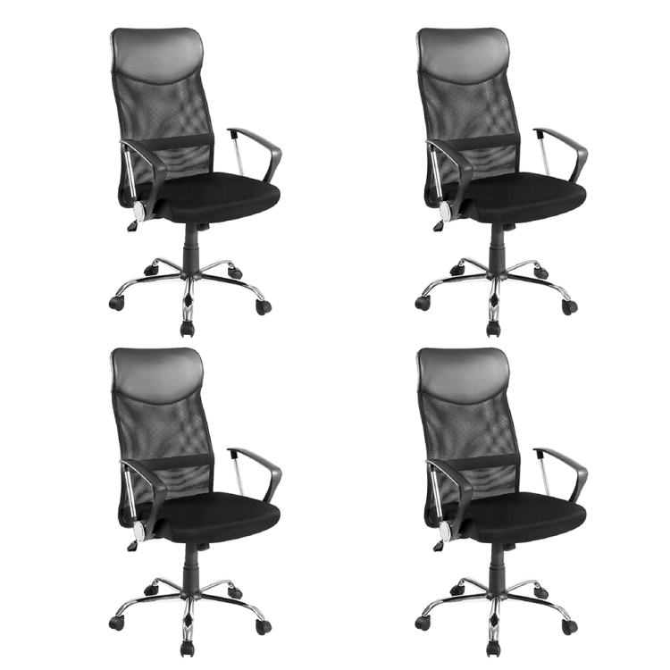 [EU Warehouse] 4 PCS Adjustable Office Moveable Swivel Chair