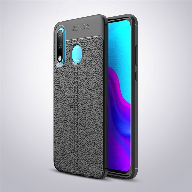 Litchi Texture TPU Shockproof Case for Huawei P30 Lite (Black)