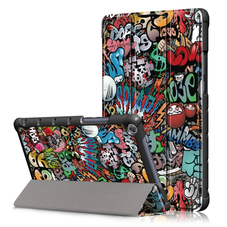 Graffiti Pattern Colored Drawing Horizontal Flip Leather Case for ...