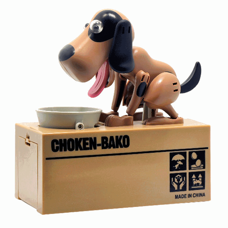 Creative Cartoon Edacious Puppy Automatic Money Eating Coin Saving Box ...