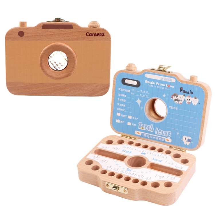Creative Wooden Children Camera Deciduous Tooth Preservation Box Baby ...