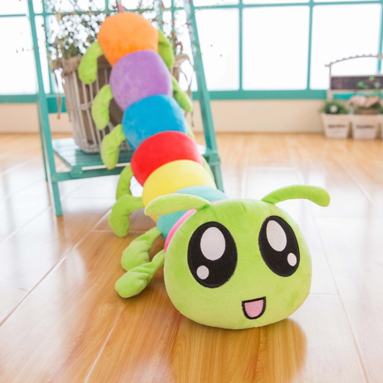 หมอนรองหลัง Caterpillar Plush Throw สีสันสดใสความยาว: ประมาณ 90 ซม