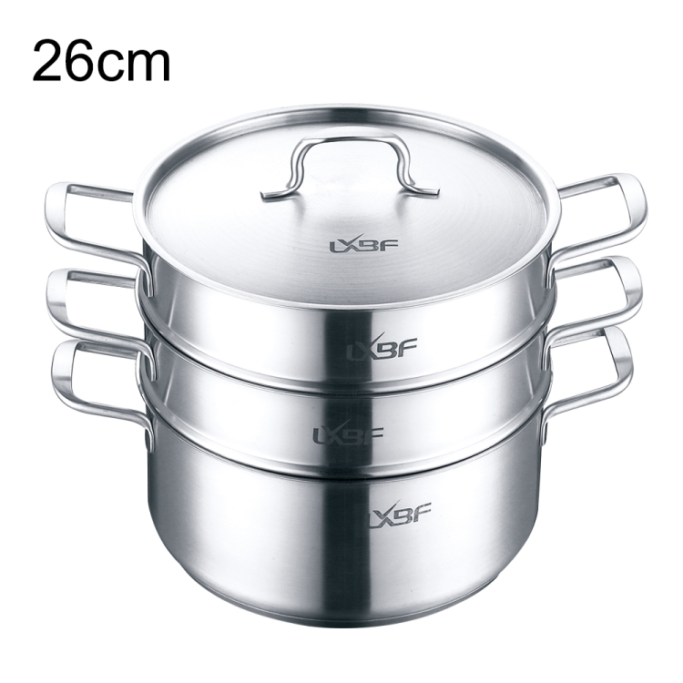 LXBF LX-3ZG-26 Stainless Steel 3-layer Steamer Cooking Pot ...
