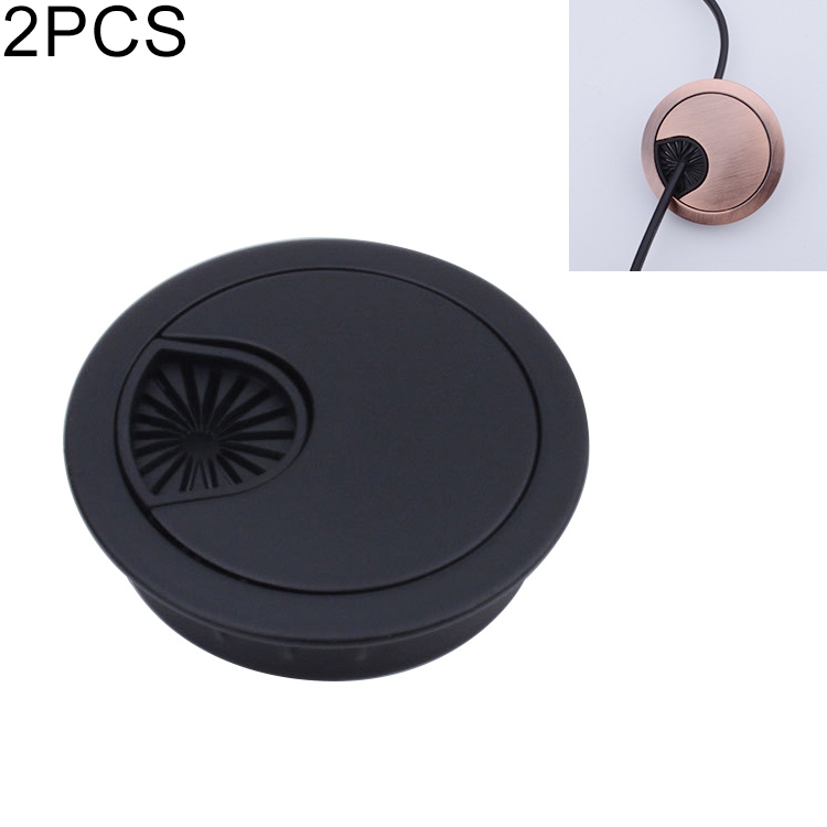 2 PCS Desk Computer Desktop Zinc Alloy Round Threading Box Hole Cover ...