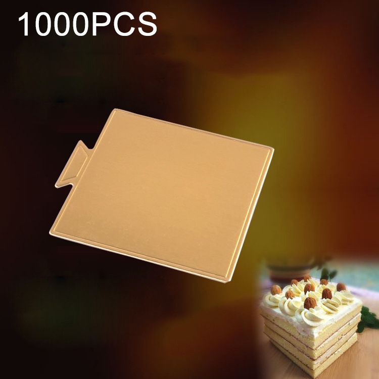 100 / Pack Small Square Cake Cardboard Pad Thick Rigid Golden Cake ...