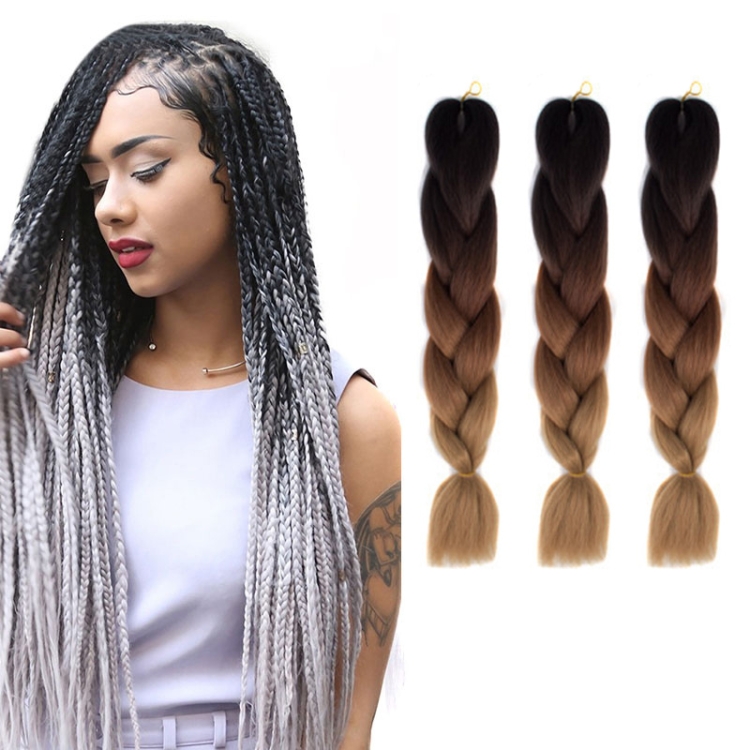 Fashion Color Gradient Individual Braid Wigs Chemical Fiber Big Braids ...