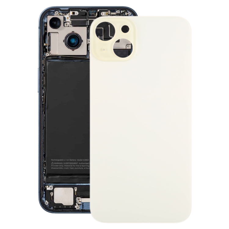 Iphone 15 Plus용 유리 배터리 뒷면 커버 노란색