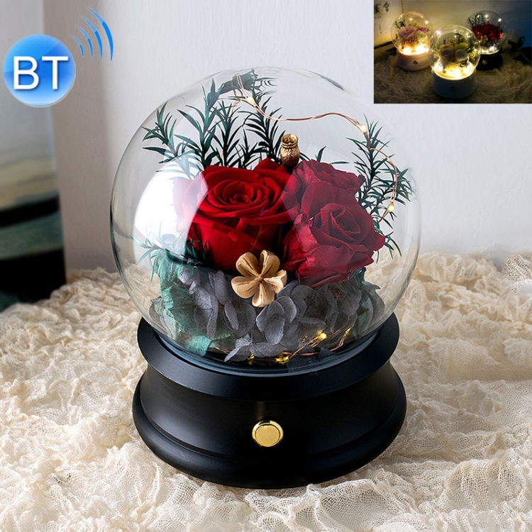 Eternal Flower Round Crystal Ball Decoration Shape ลำโพงบลูทู ธ พร้อมไฟ ...