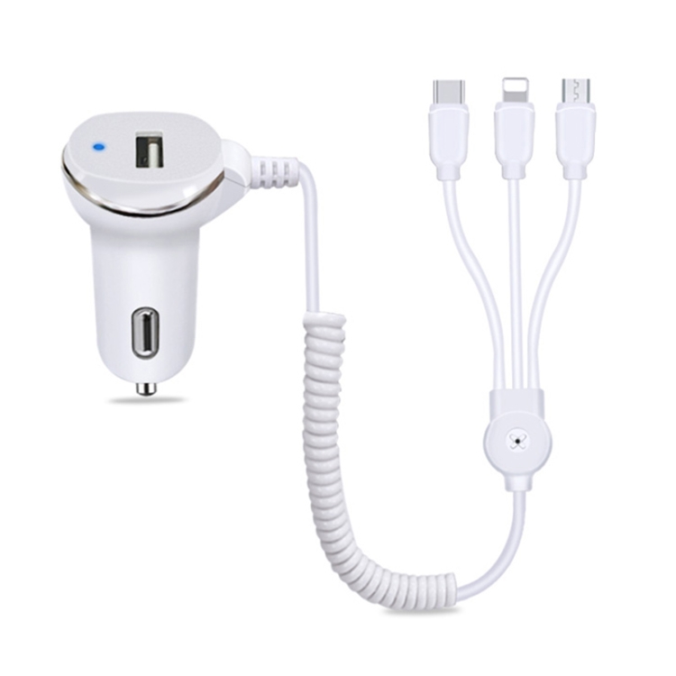 WK WP-C24 3.1A Explore The 3-in-1 Free Edition 8 Pin / Micro USB / USB-C / Type-C Data Cable ...
