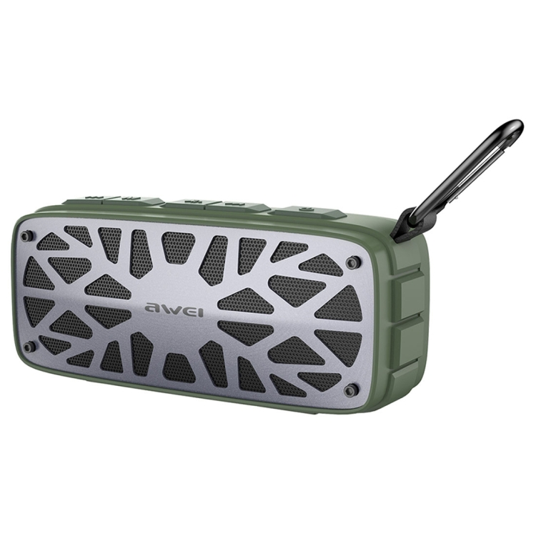 awei Y330 户外便携式蓝牙音箱 支持AUX/FM/TF卡/U盘 (颜色：军绿色)